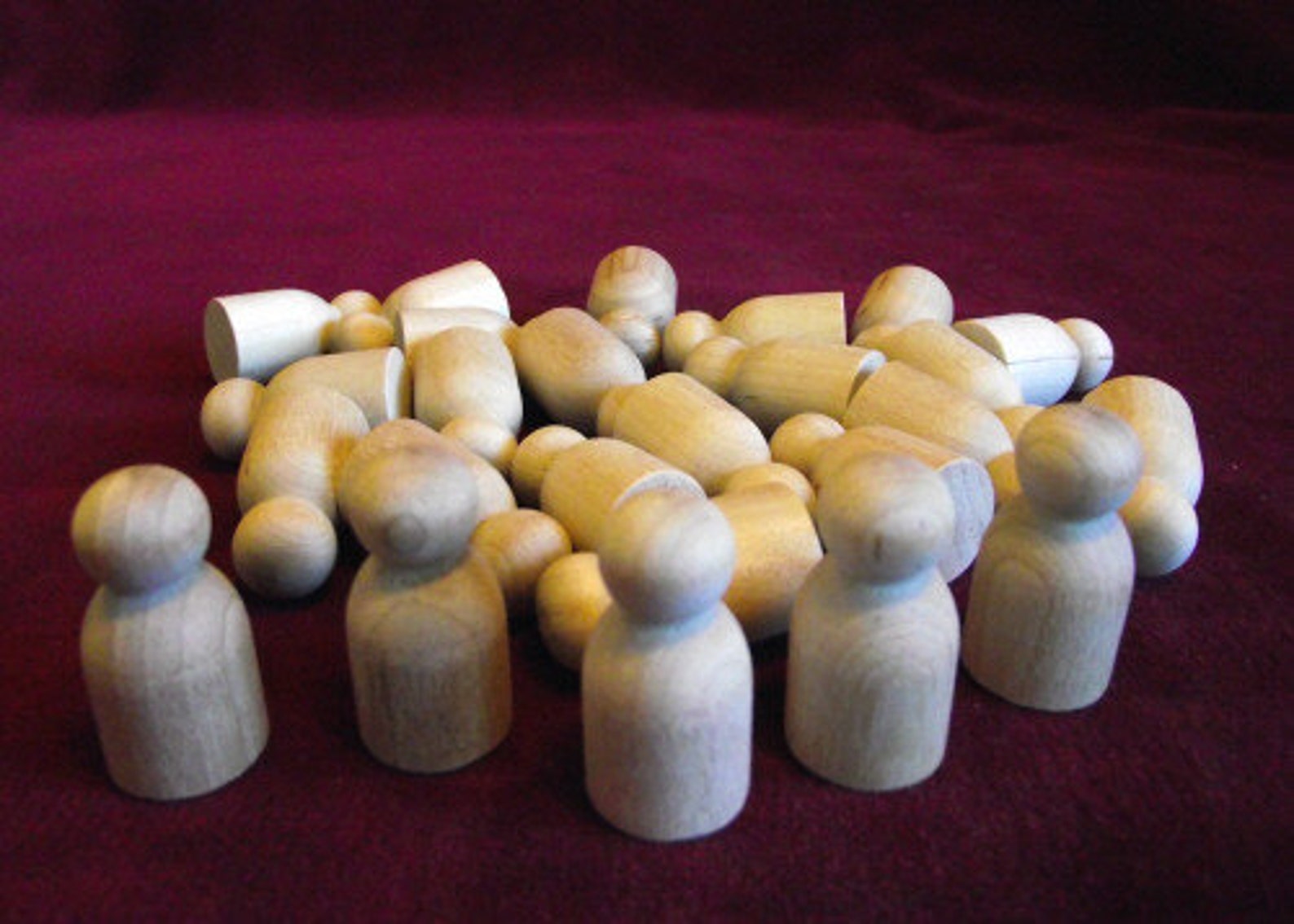 Bulk Pack of 25 of Number 7 Little Tots Peg Doll, Unfinished Hardwood ...