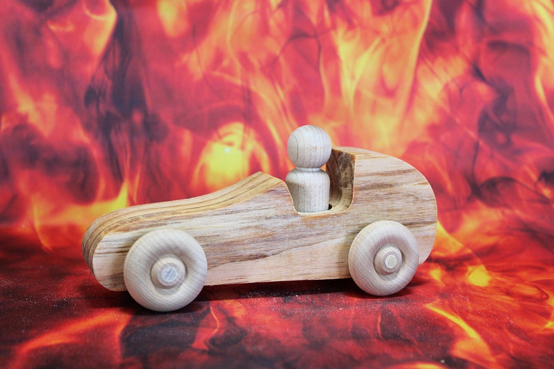 Race Car With Peg Doll Driver, Unfinished Pine and Hardwood - Etsy