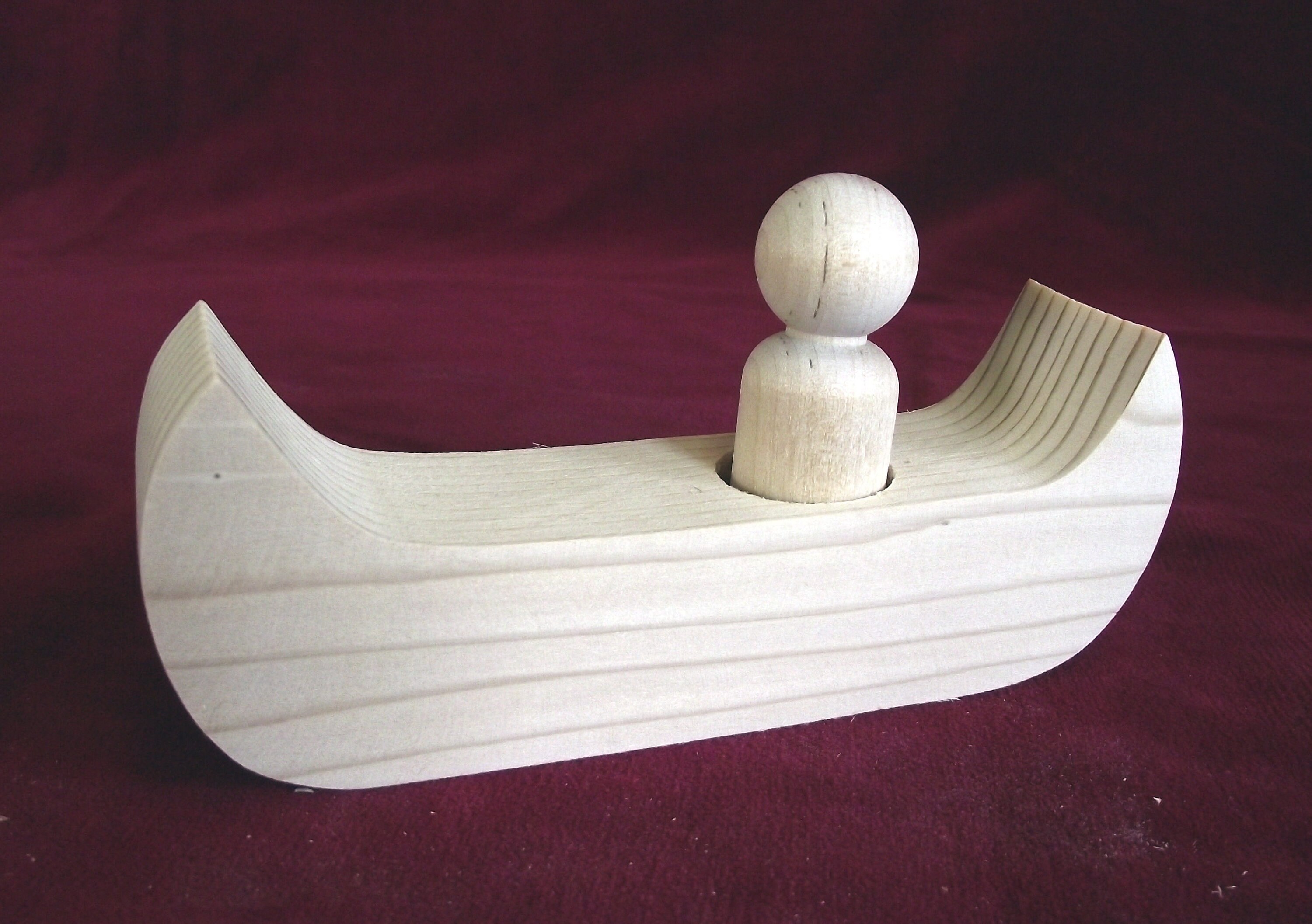 The Lone Traveler Canoe: Unfinished Pine Canoe With Peg Doll - Etsy