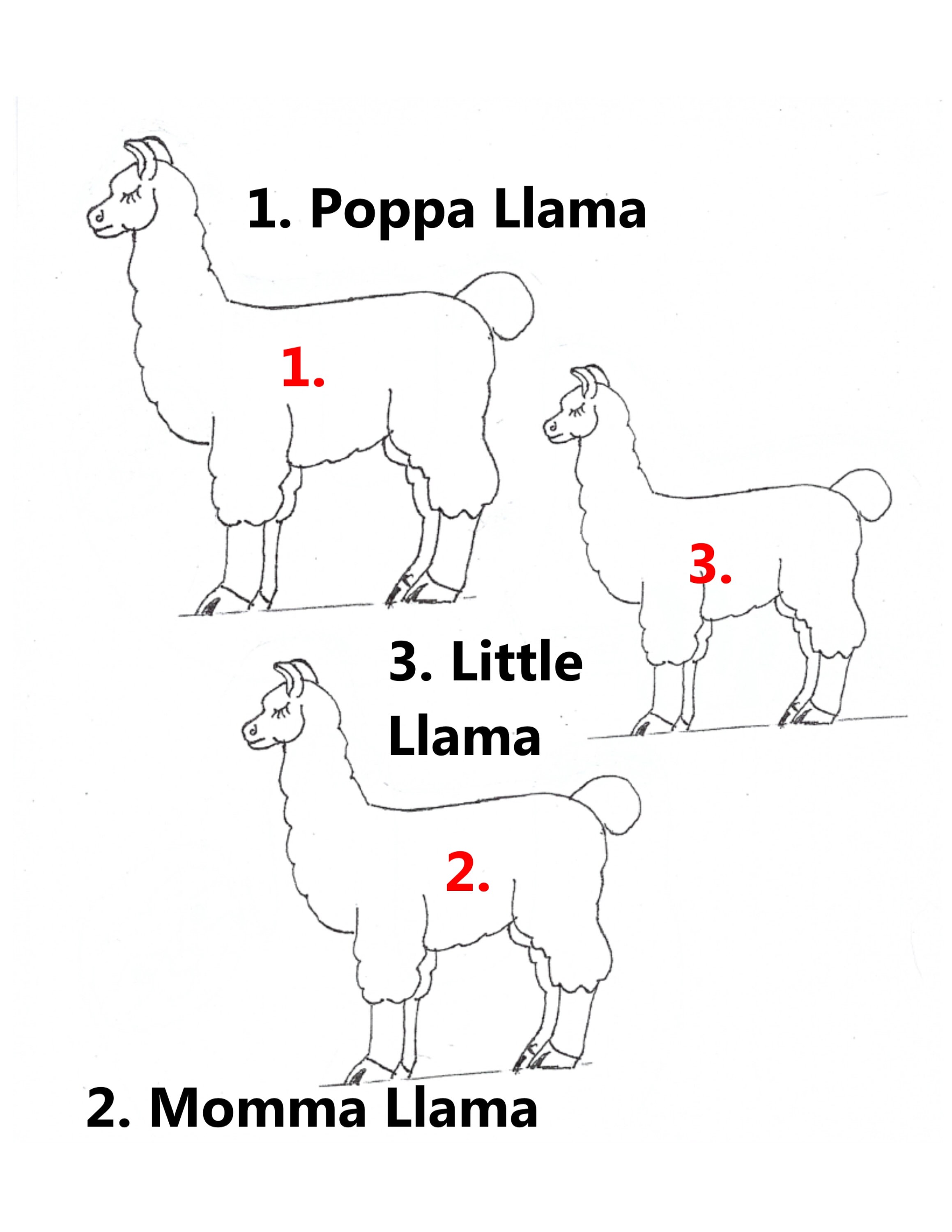 Llama, Llama, Llama a Family Set of Three, Unfinished Pine - Etsy
