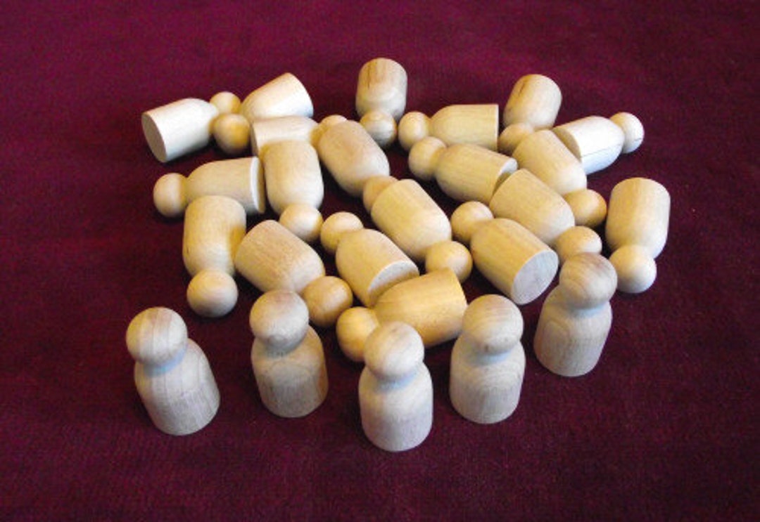 Bulk Pack of 25 of Number 7 Little Tots Peg Doll, Unfinished Hardwood ...