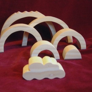 Big Stacker, Rainbow With Cloud, Unfinished Pine - Etsy