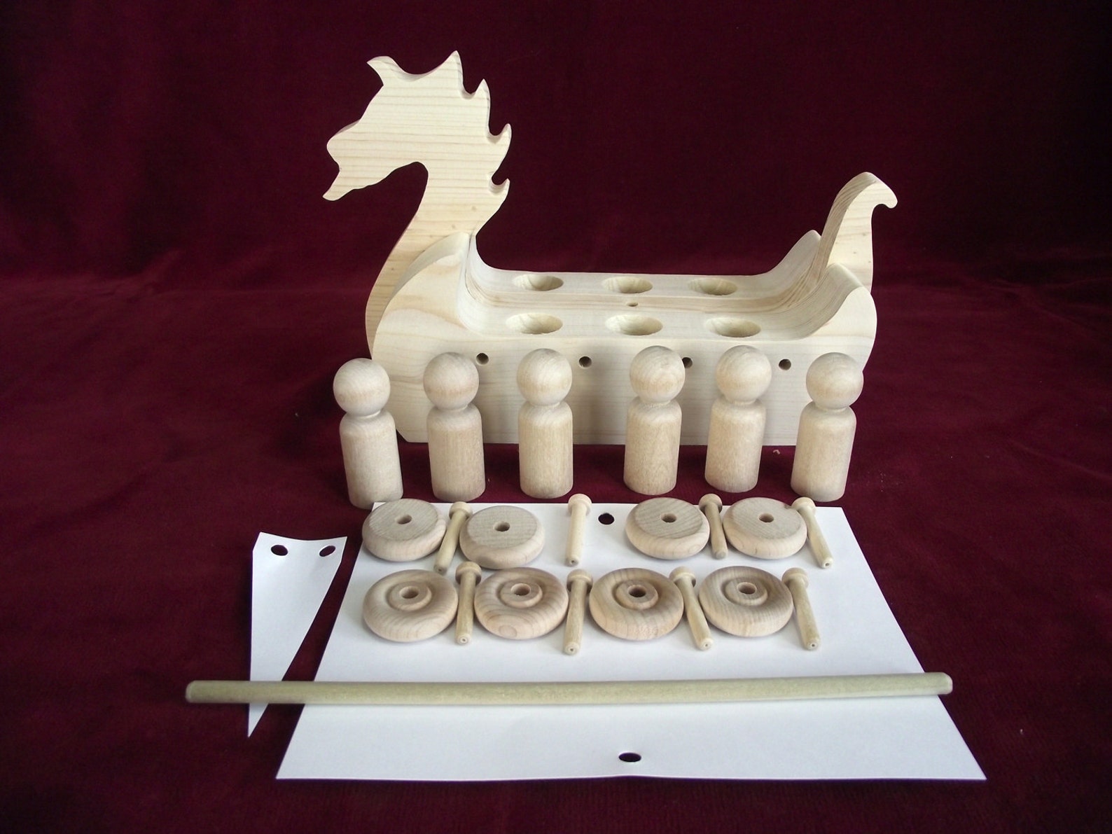 Viking Dragon Ship With Peg Dolls, Unfinished Wood - Etsy Australia