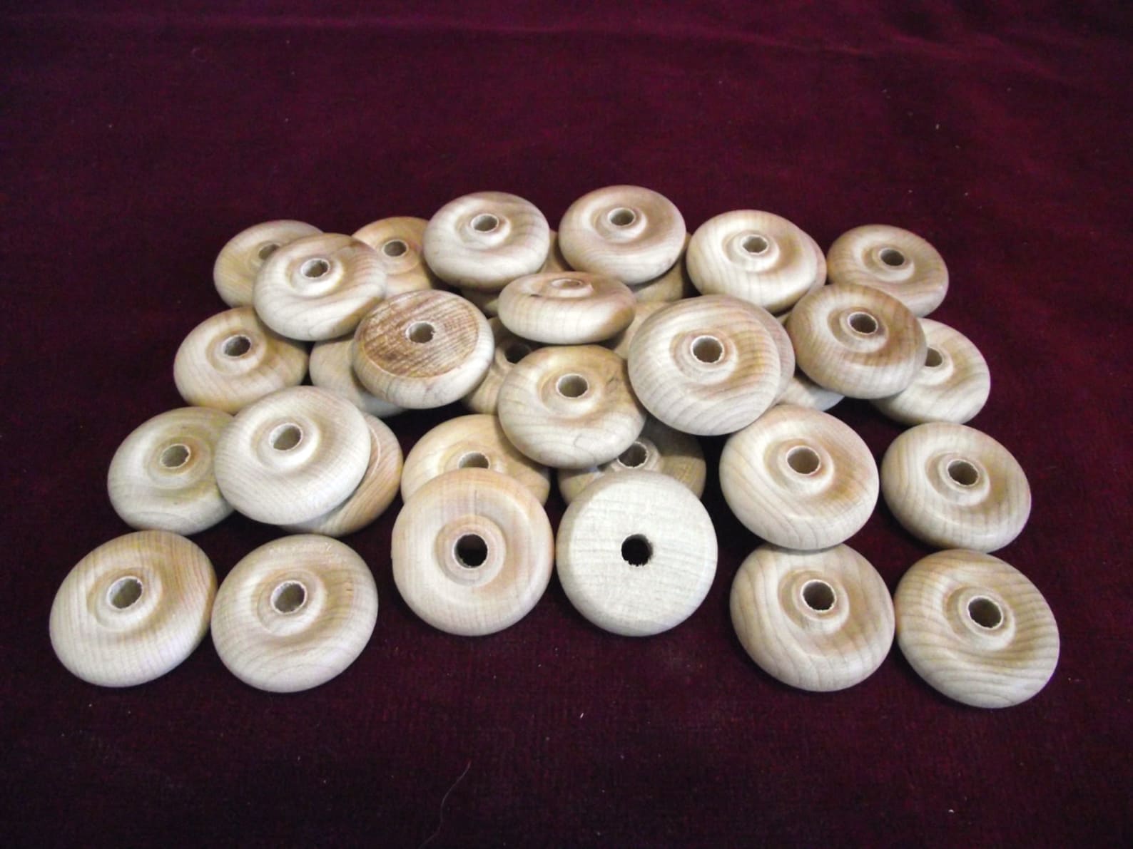 36 Wheels 1-1/4 Inch Diameter With 1/4 Hole Unfinished - Etsy