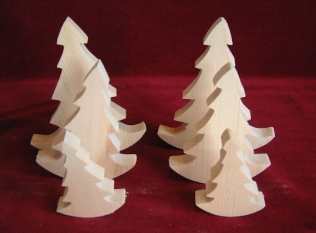 Set of 6 Rock and Roll Pine Trees From the Fairy Forest, Unfinished ...