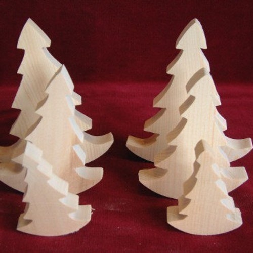 Wooden Mini Christmas Tree Interlocking for Crafts Laser | Etsy
