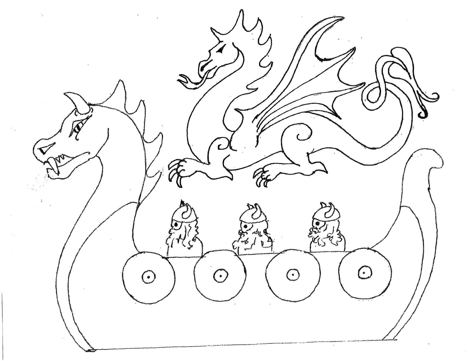 Viking Dragon Ship With Peg Dolls, Unfinished Wood - Etsy Australia
