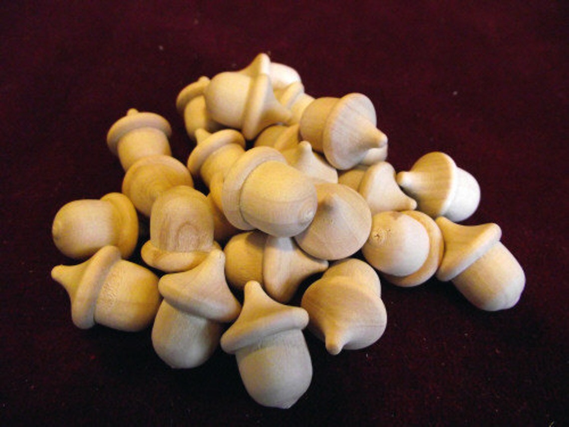 Bulk Pack of 25 Mini-acorns, Unfinished Hardwood - Etsy