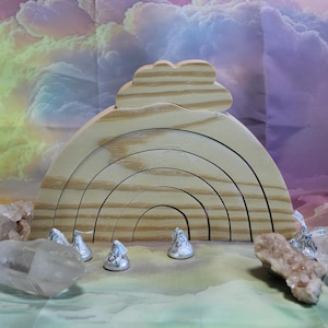 Big Stacker, Rainbow With Cloud, Unfinished Pine - Etsy