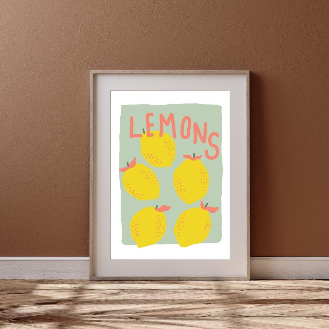 Original Hand Drawn Lemons Giclee Print - Etsy