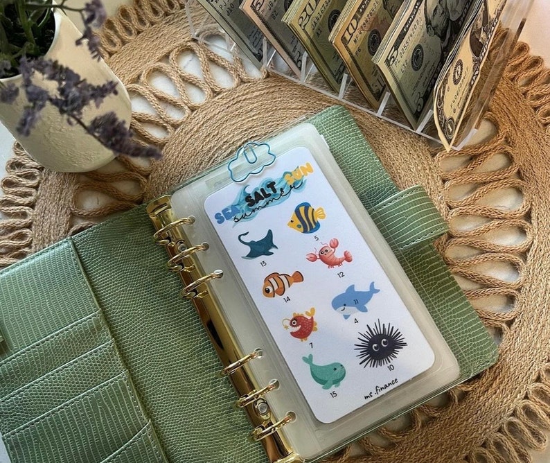 Dinasour Sealife Saving Challenge Bundle Cash Envelope System - Etsy