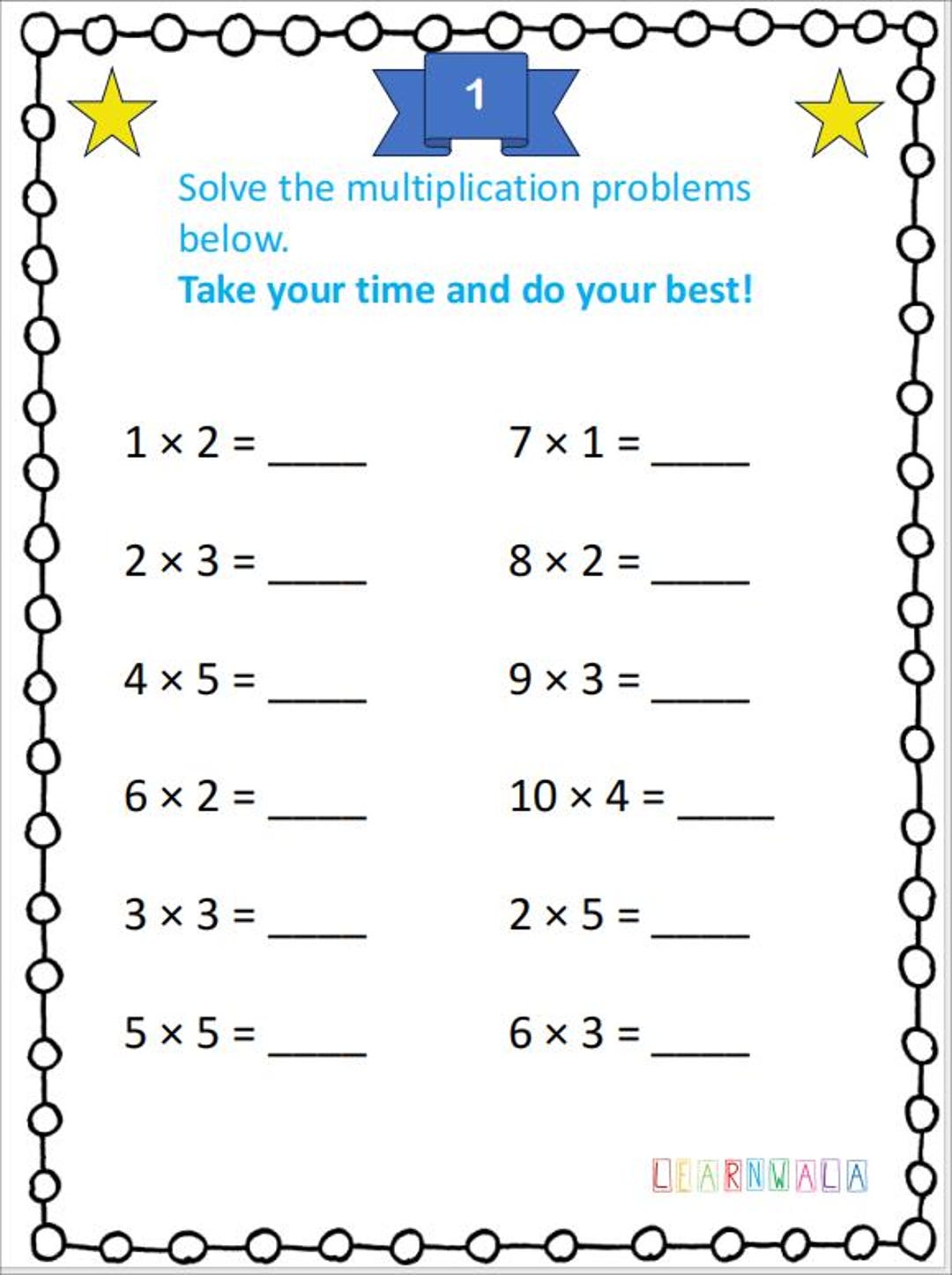 Printable Multiplication Worksheets | Elementary Level Math | Growing ...