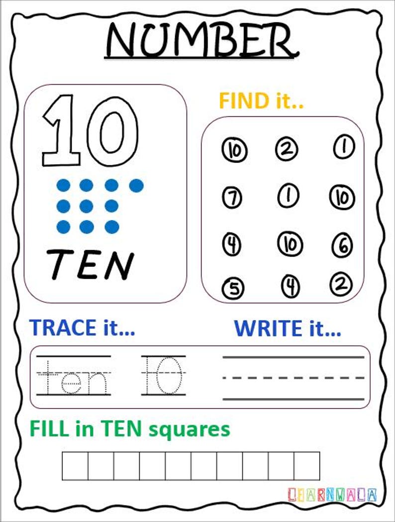 Preschool Number Worksheets 1-10: Tracing, Counting, Writing (printable ...