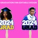 Editable Grad Big Head Fan CANVA ONLY - Etsy
