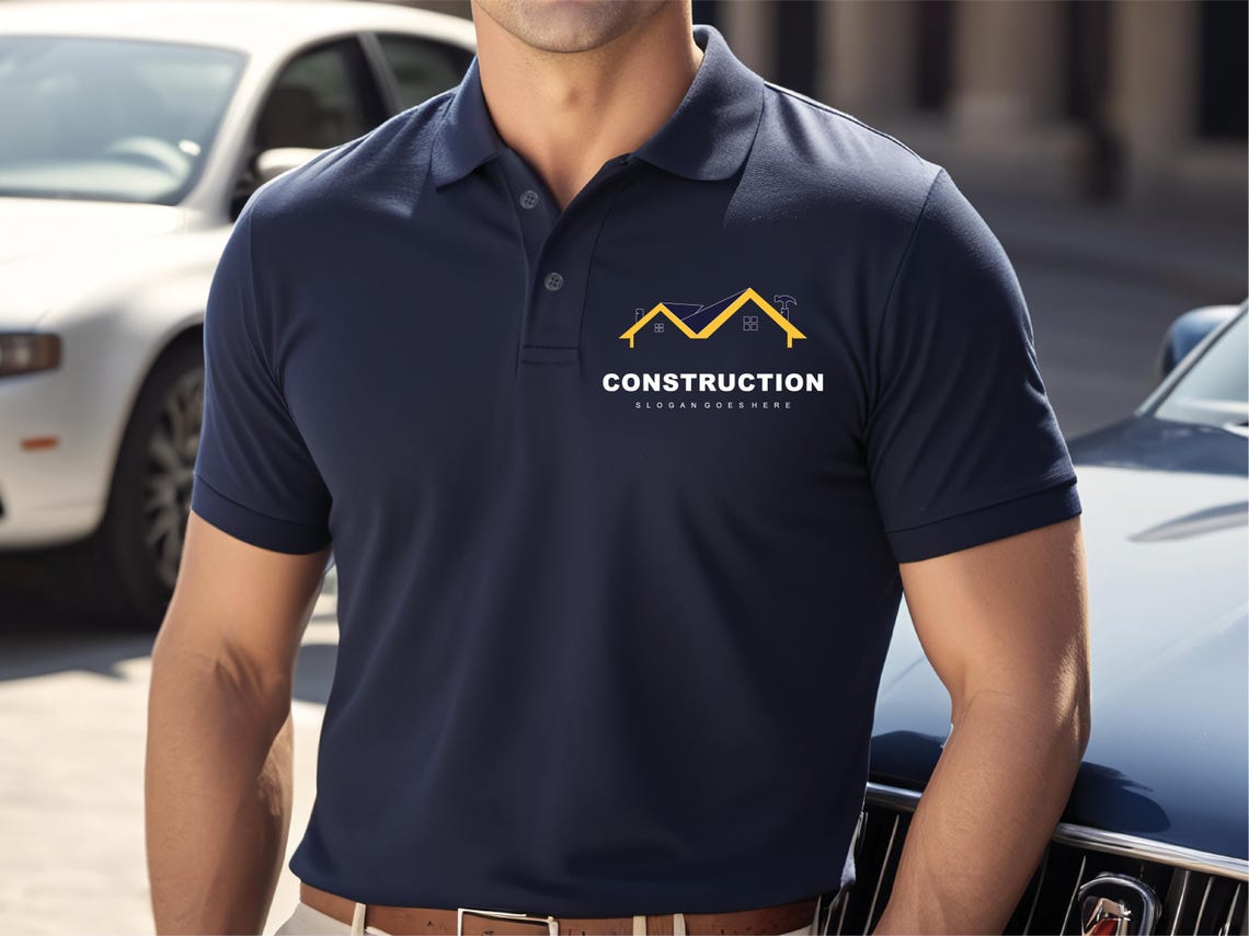 Custom Construction Logo Polo Shirt: Business Workwear Tee - Etsy