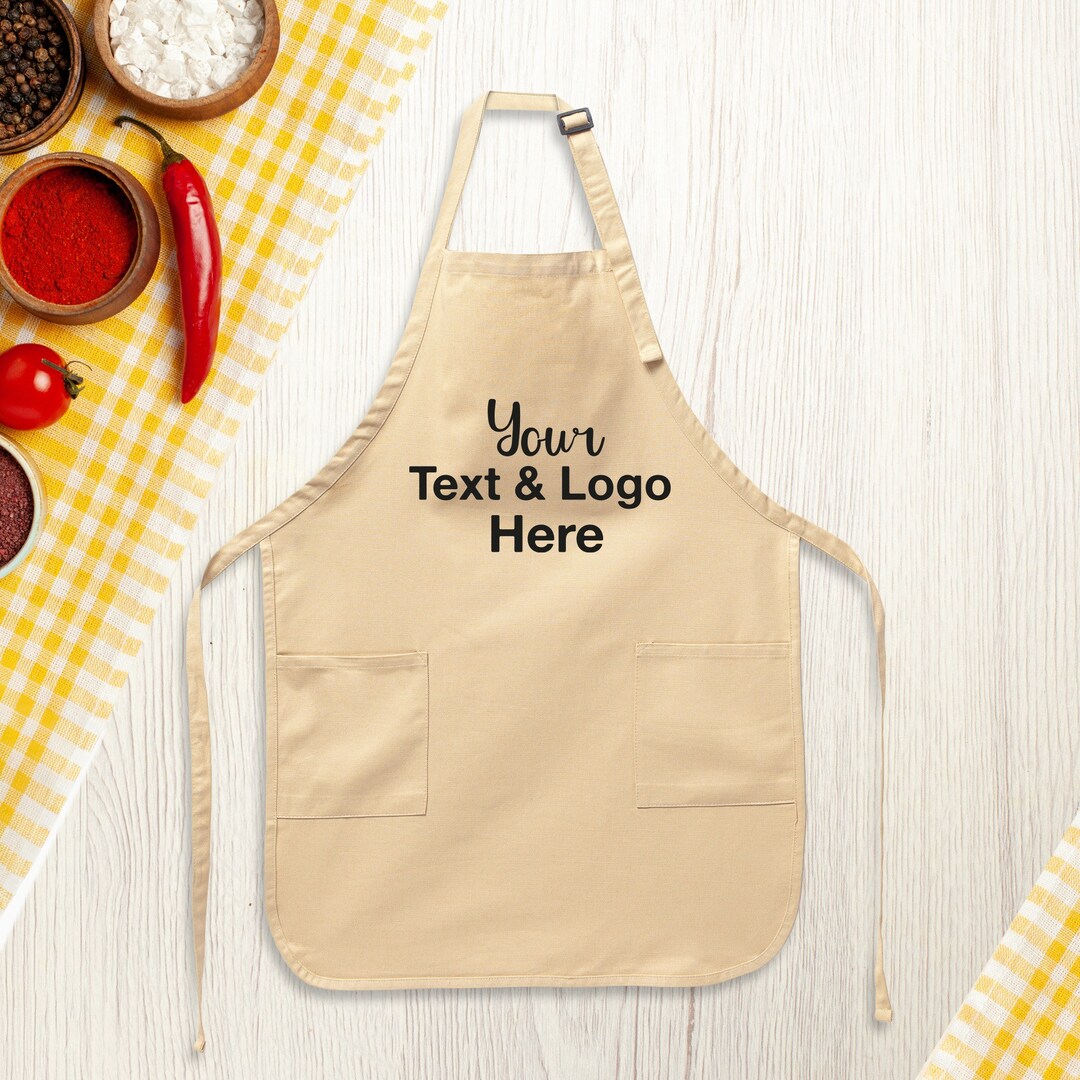 Custom Logo Apron, Personalized Apron With Pockets, Logo Apron, Men ...