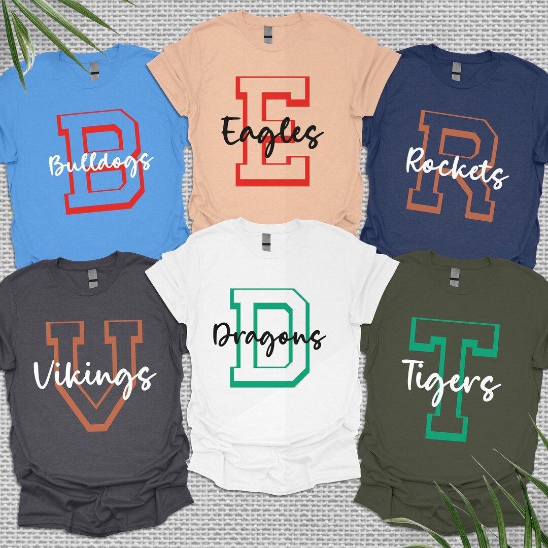 Custom Bella Canvas Team Mascot Shirt, Personalized School Logo Tee - Etsy