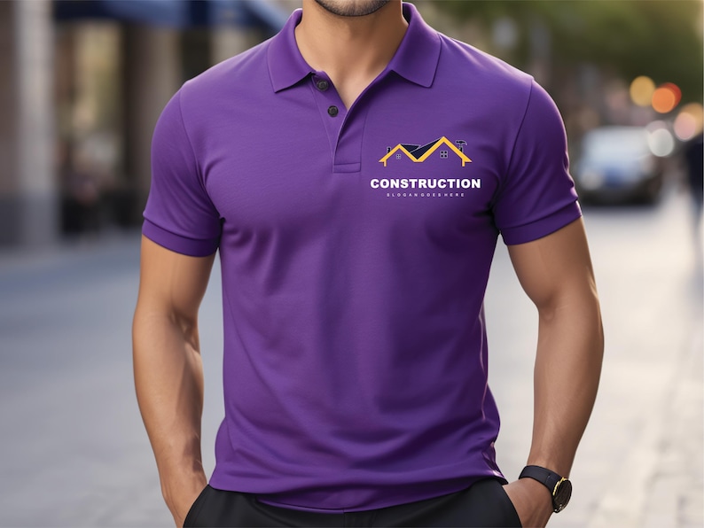 Custom Construction Logo Polo Shirt: Business Workwear Tee - Etsy