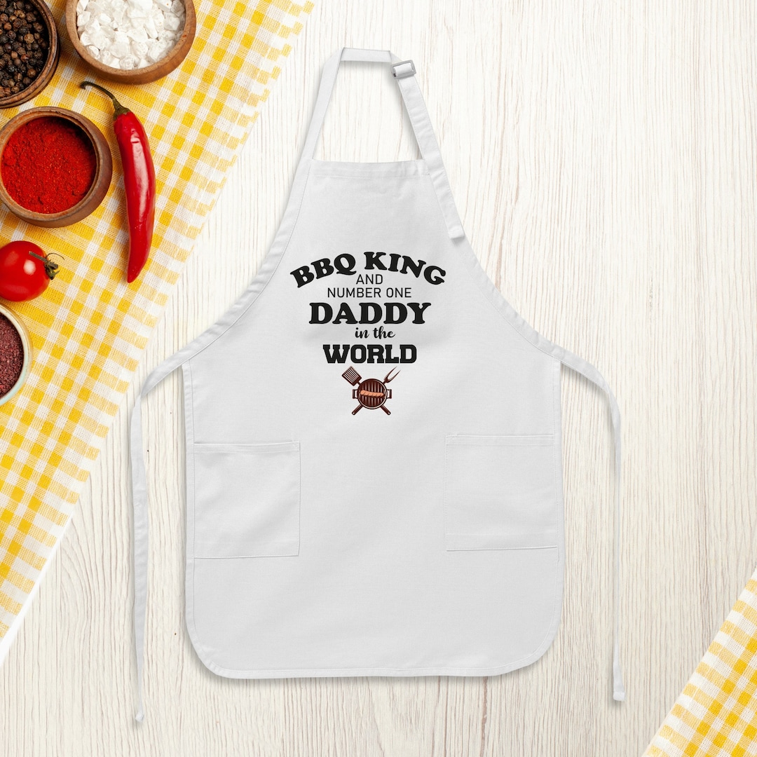 BBQ King and Number One Daddy in the World Apron, Kitchen Apron, BBQ ...