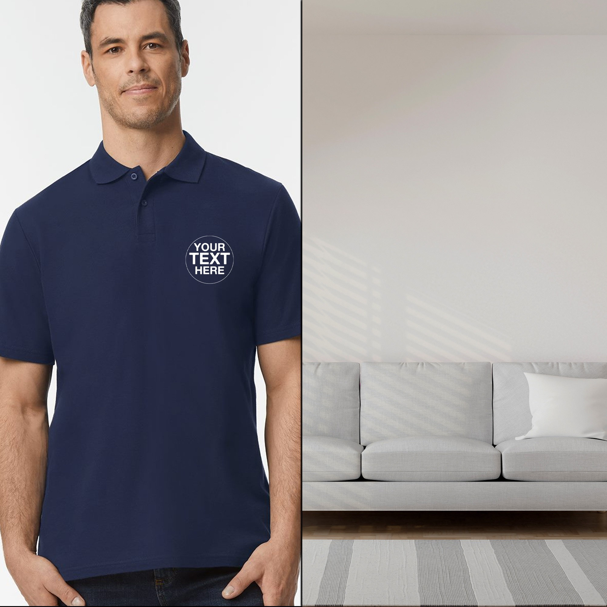 Custom Text Polo Shirt, Personalized Polo for Men and Women, Customized ...