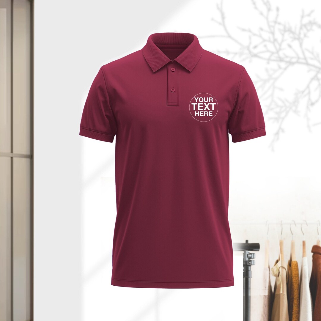 Custom Text Polo Shirt, Personalized Polo for Men and Women, Customized Polo Shirts With Logo ...