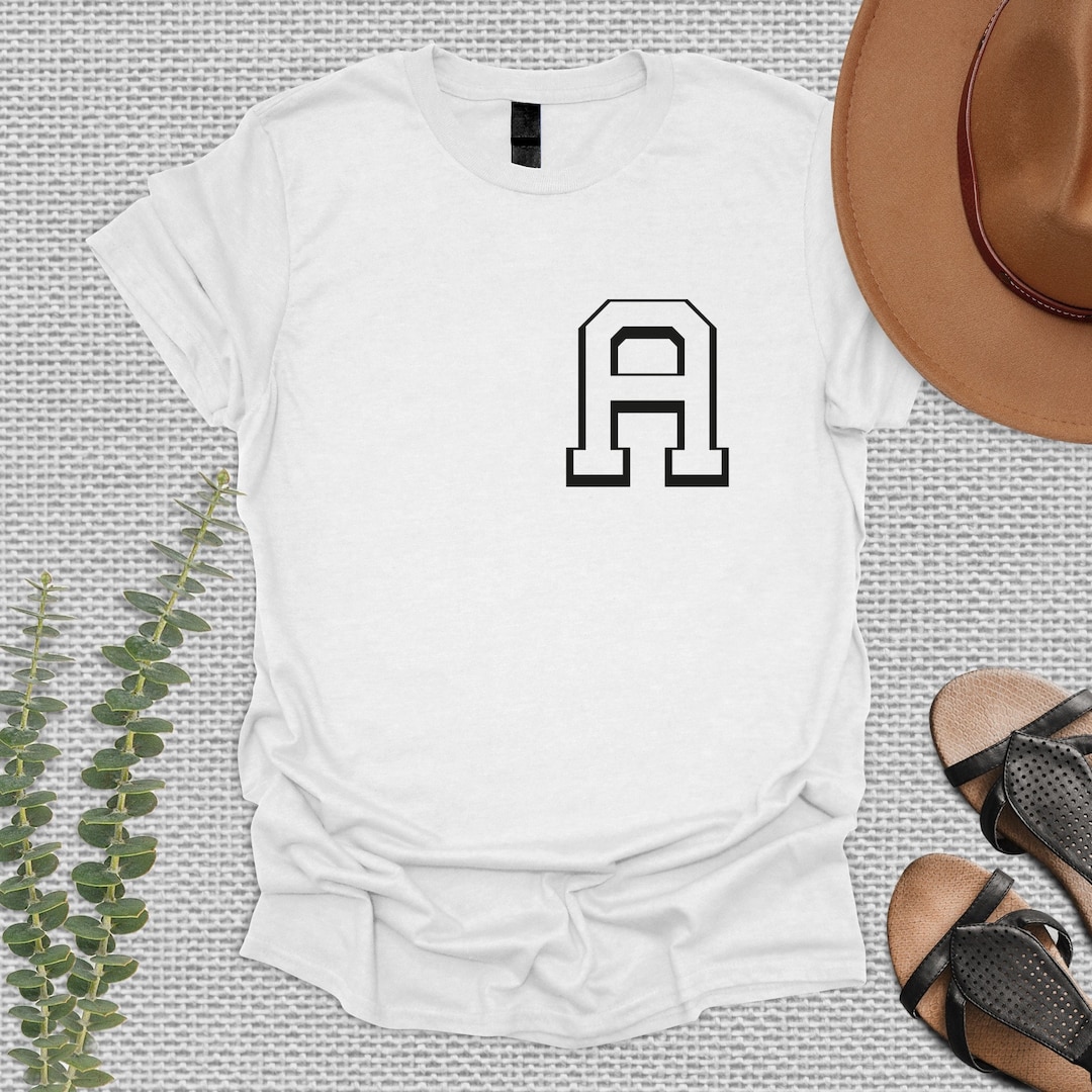 Customized Name Initial T-shirt, Personalized Initials Shirt, Collge ...