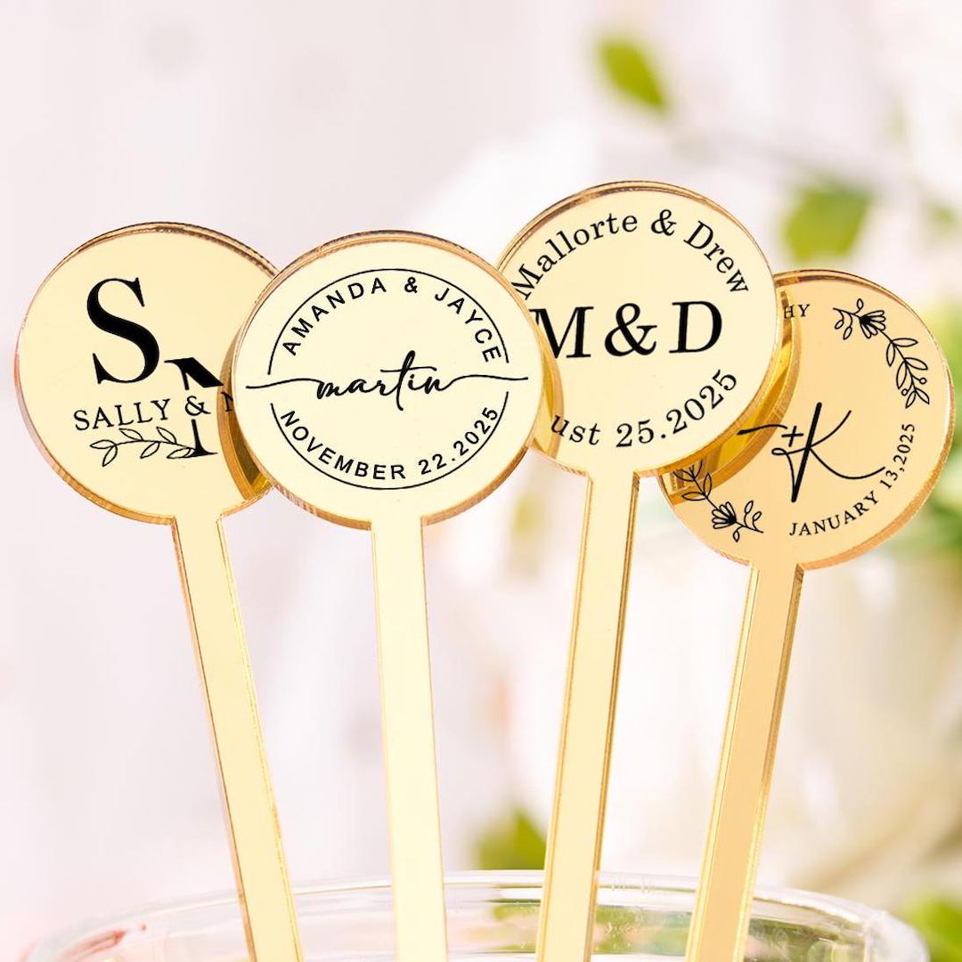 Customized Wedding Drink Stirrer,personalized Initials Drink Charms ...