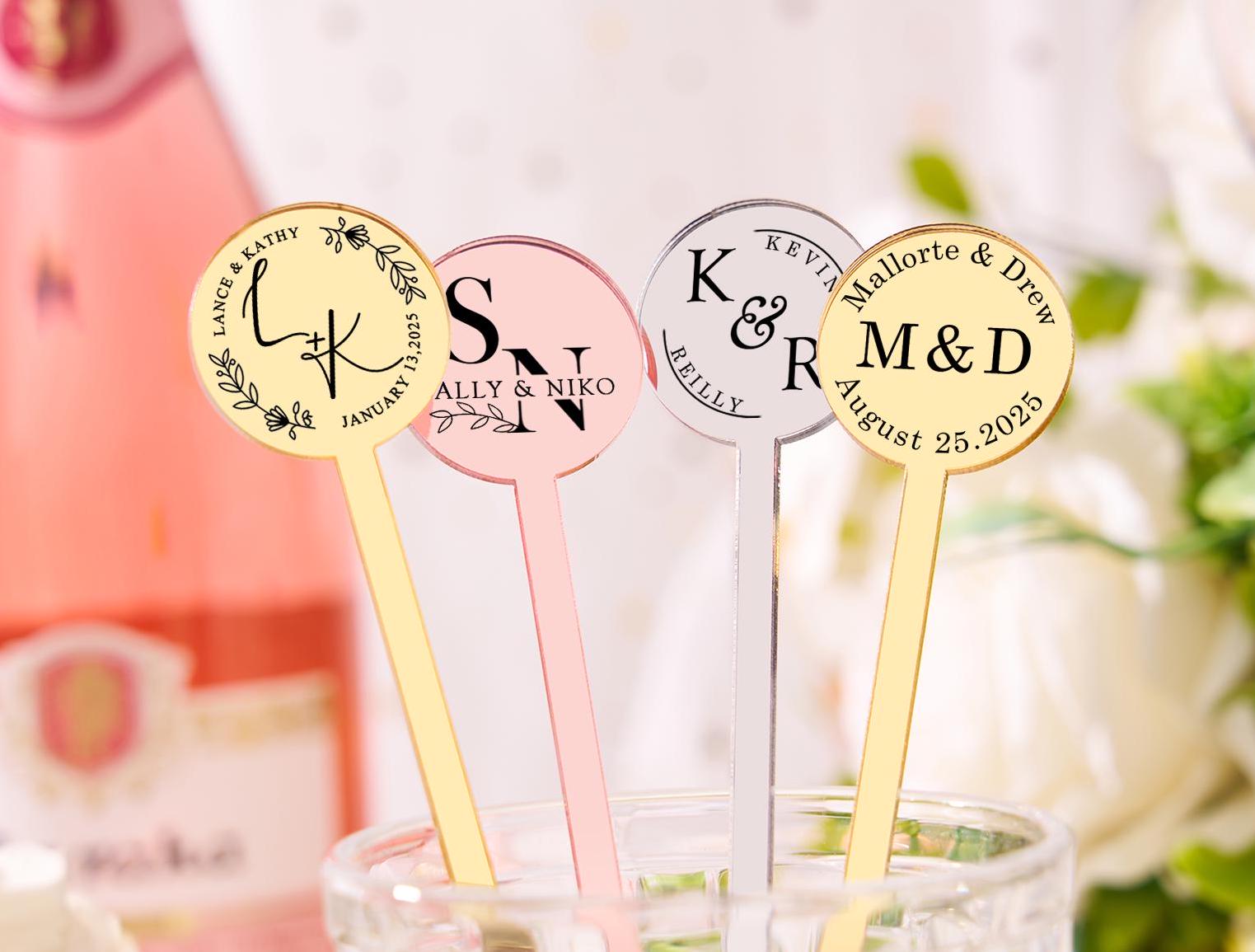 Customized Wedding Drink Stirrer,personalized Initials Drink Charms ...