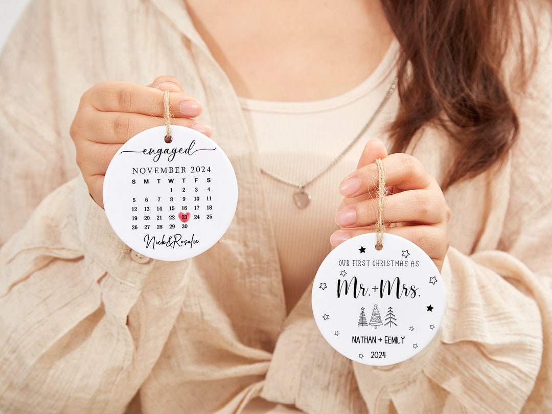Custom Engagement Date Calendar Ornament-personalized Engagement Gift ...