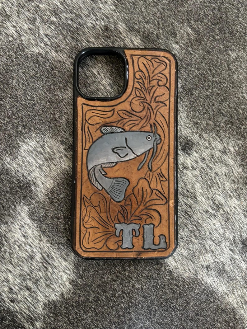 Western Hand Tooled Leather Phone Case - Etsy