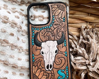 Western Tooled Leather Phone Case** SEE DESCRIPTION - Etsy