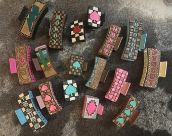 Custom Hand Tooled Claw Clips **see Description - Etsy