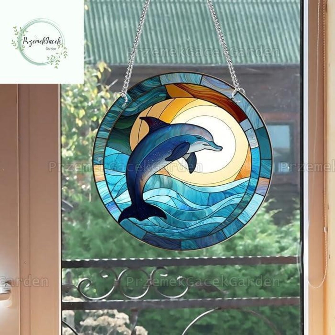 Dolphin Acrylic Window, Dolphin Sea Hanging Decor, Dolphin Ocean ...