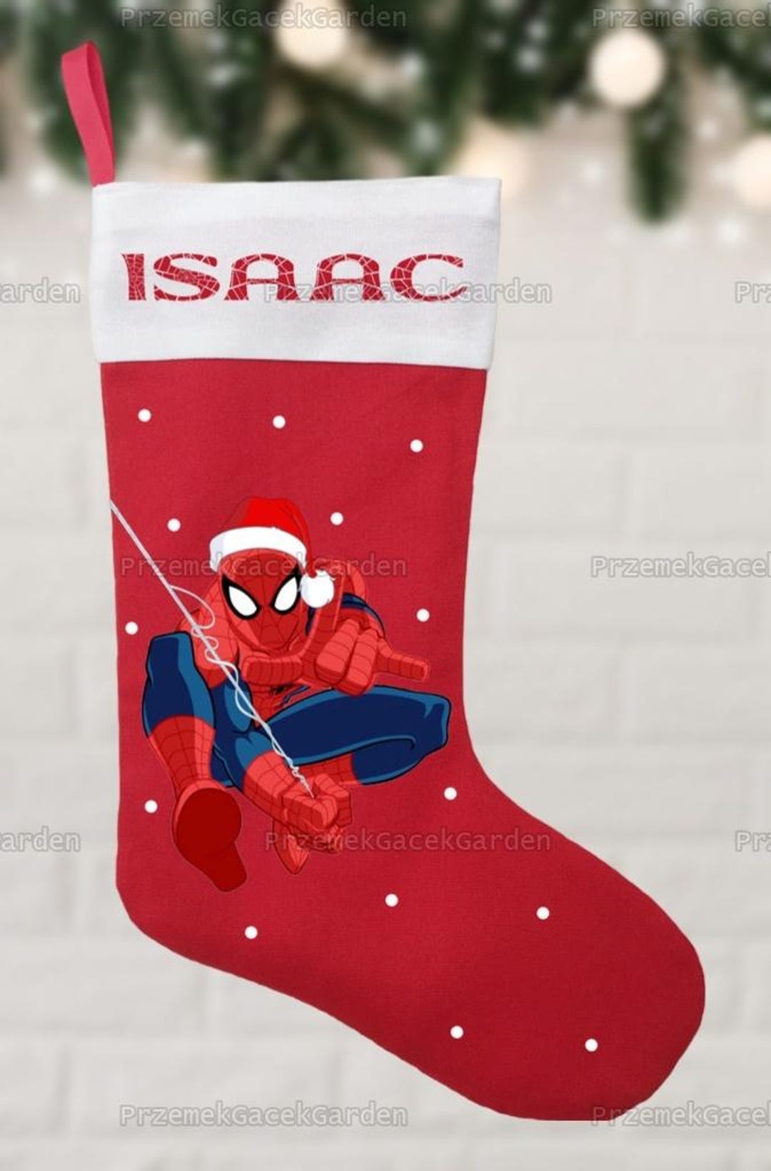 Custom Name Spider Man Stocking, Spiderman Xmas Stocking, Spiderman ...