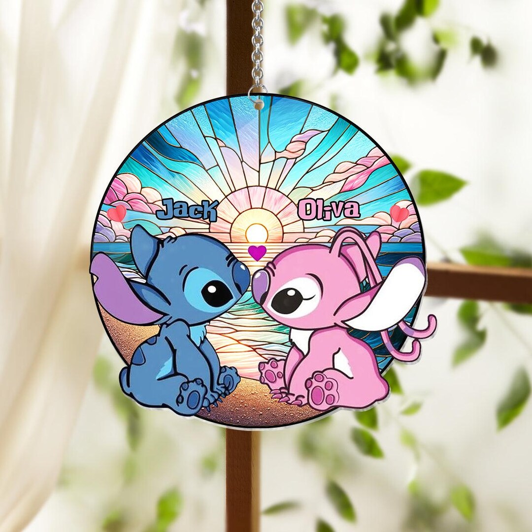 Custom Disney Stitch Window Hanging Decor, Stitch Light Catcher, Disney ...