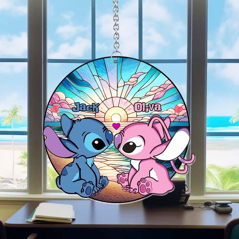 Custom Disney Stitch Window Hanging Decor, Stitch Light Catcher, Disney ...