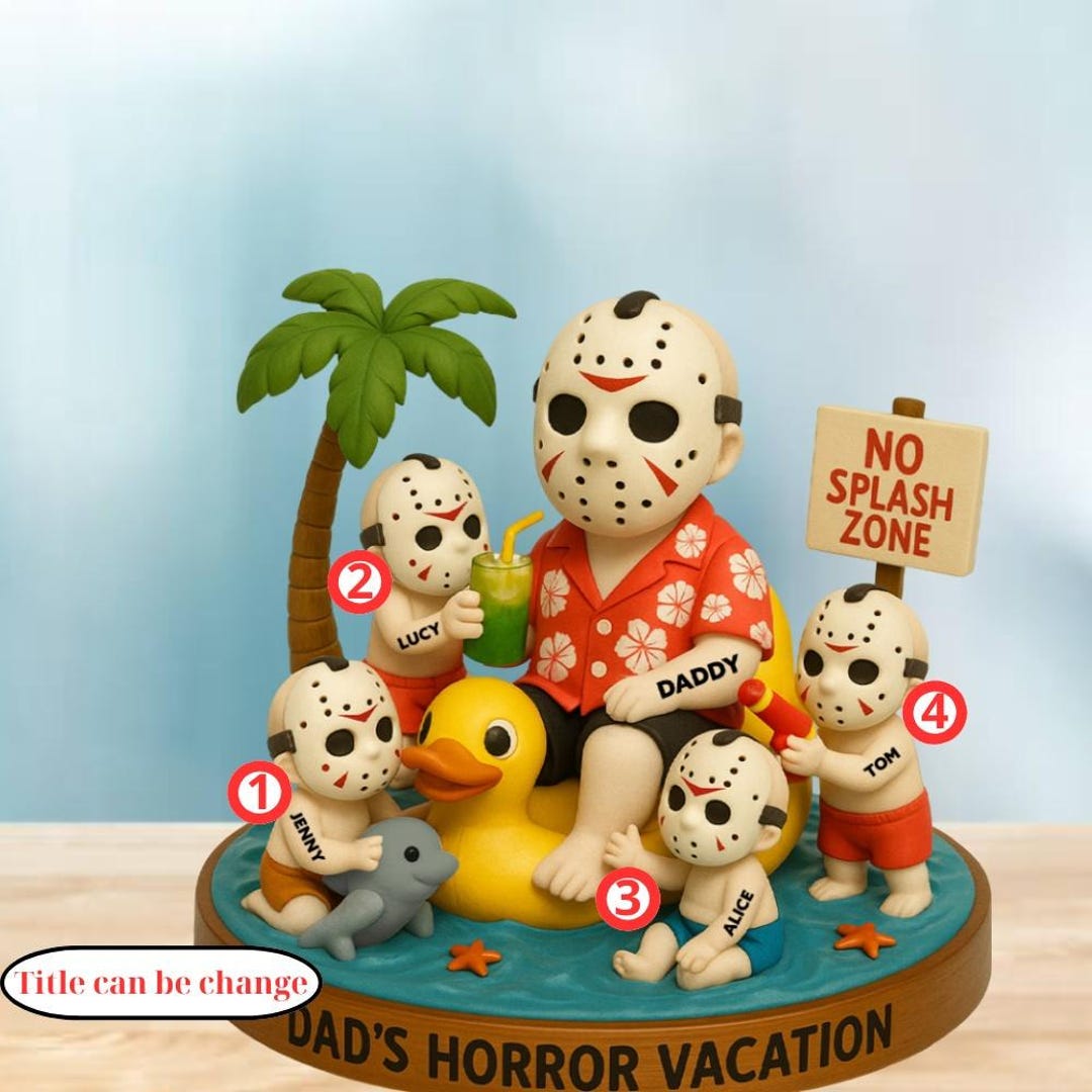 Dad of Little Horrors Figurine, Personalized Halloween Horror Dad ...