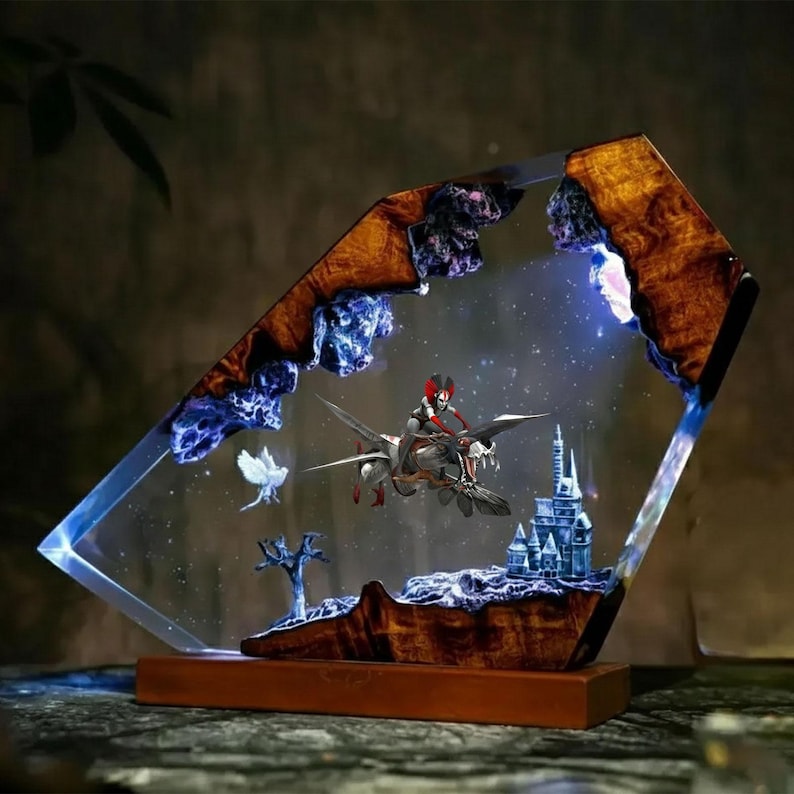 Varang and Nightwraith Avatar Resin Lamp, Fire and Ash Fantasy LED ...
