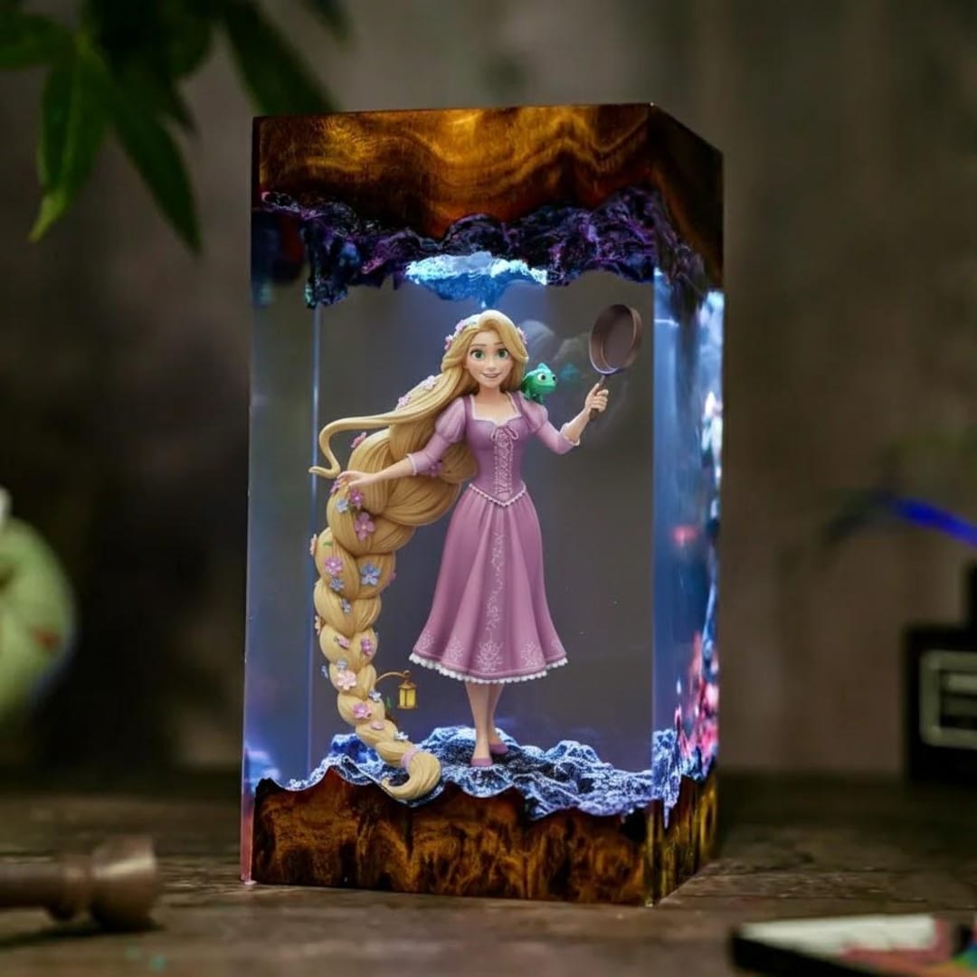 Rapunzel Princess Resin Lamp, Disney Night Light, Fairy Tale LED Lamp ...