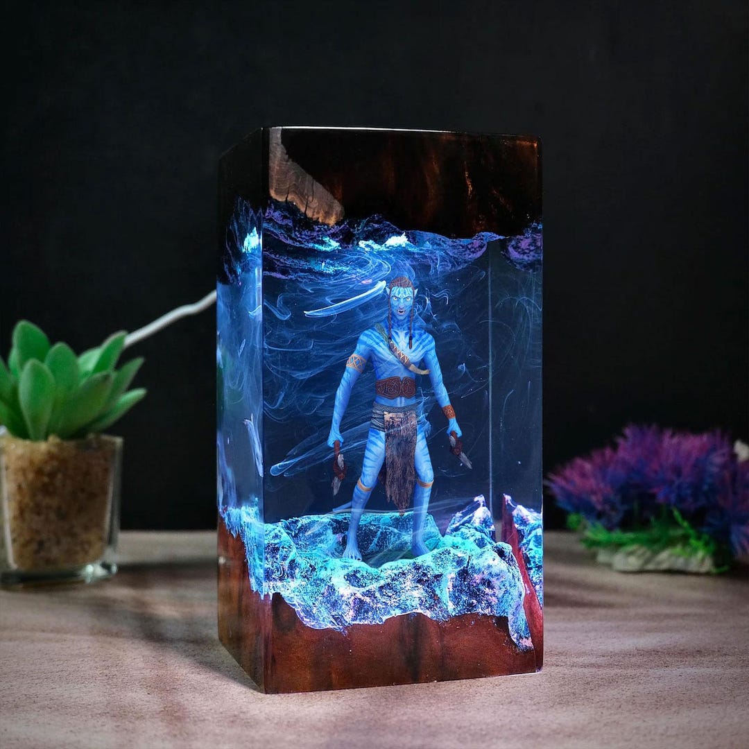 Avatar Resin Lamp, Jake Sully LED Cube Light, Pandora World Decor ...
