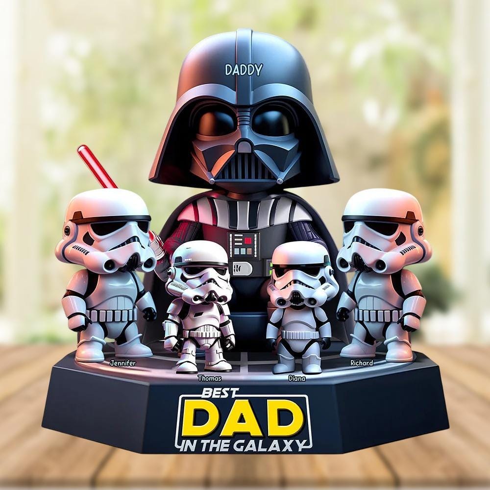 Best Dad in the Galaxy Figurine, Personalized Darth Vader Stormtrooper ...