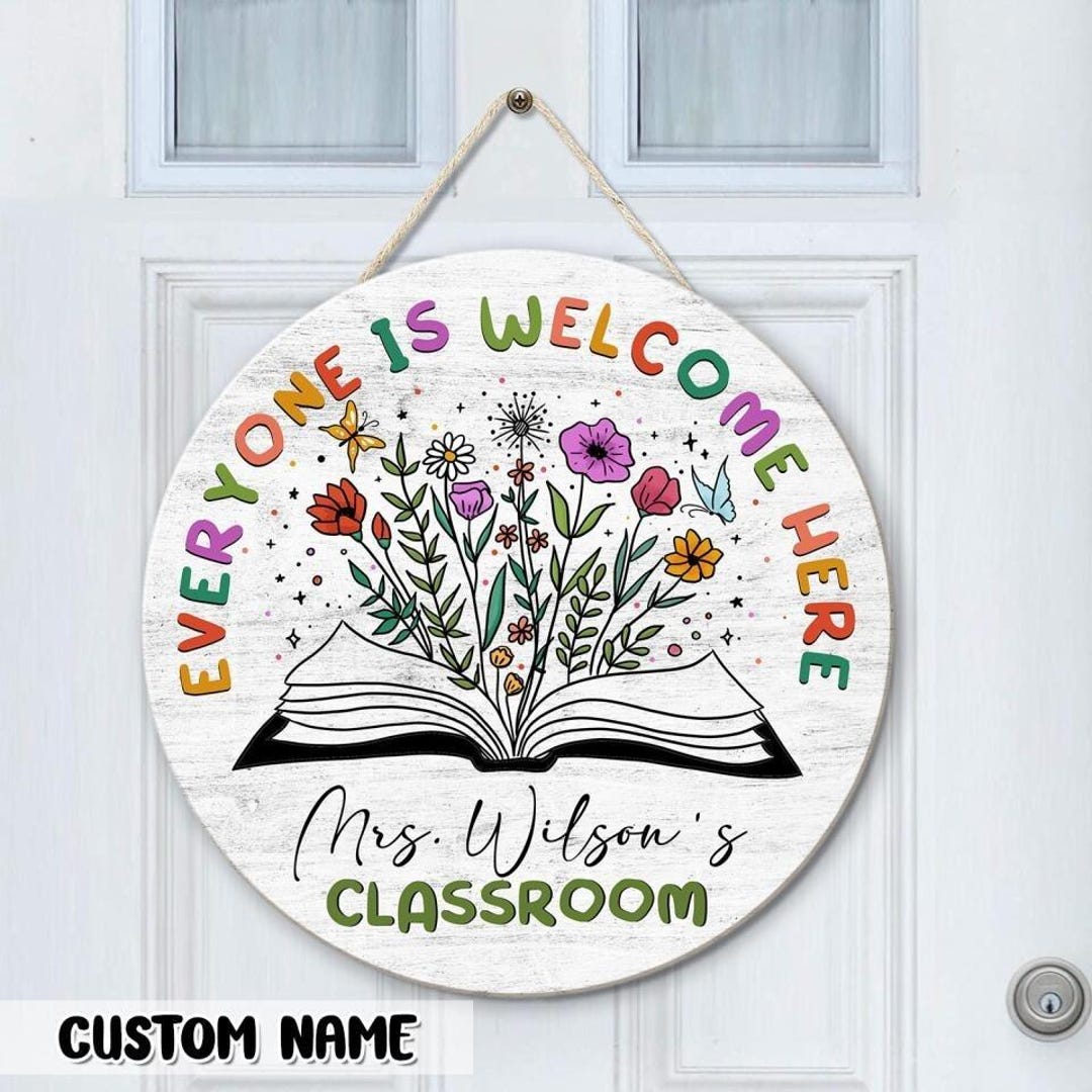 Welcome to Classroom Wooden Sign, Custom Wood Round Sign, Back to ...