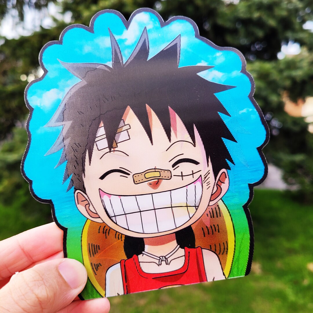 One Piece Motion Anime 3D Sticker - Etsy