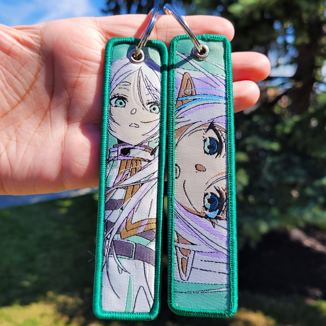 Anime Embroidered Jet Tag Keychain - Etsy