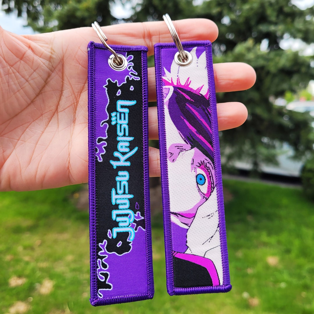 JJK Gojo Anime Embroidered Jet Tag Keychain - Etsy