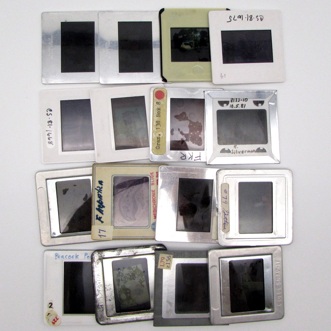 16 Vintage Glass Slides - HEAVY DUTY - Metal Photo Slides - 35mm Slides ...