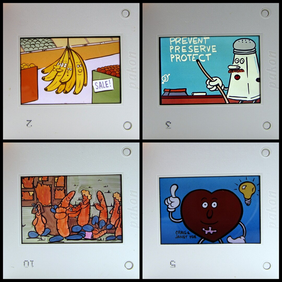 50 CARTOON Vintage 35mm Slides Photo Slides in PLASTIC Frames Novelty ...
