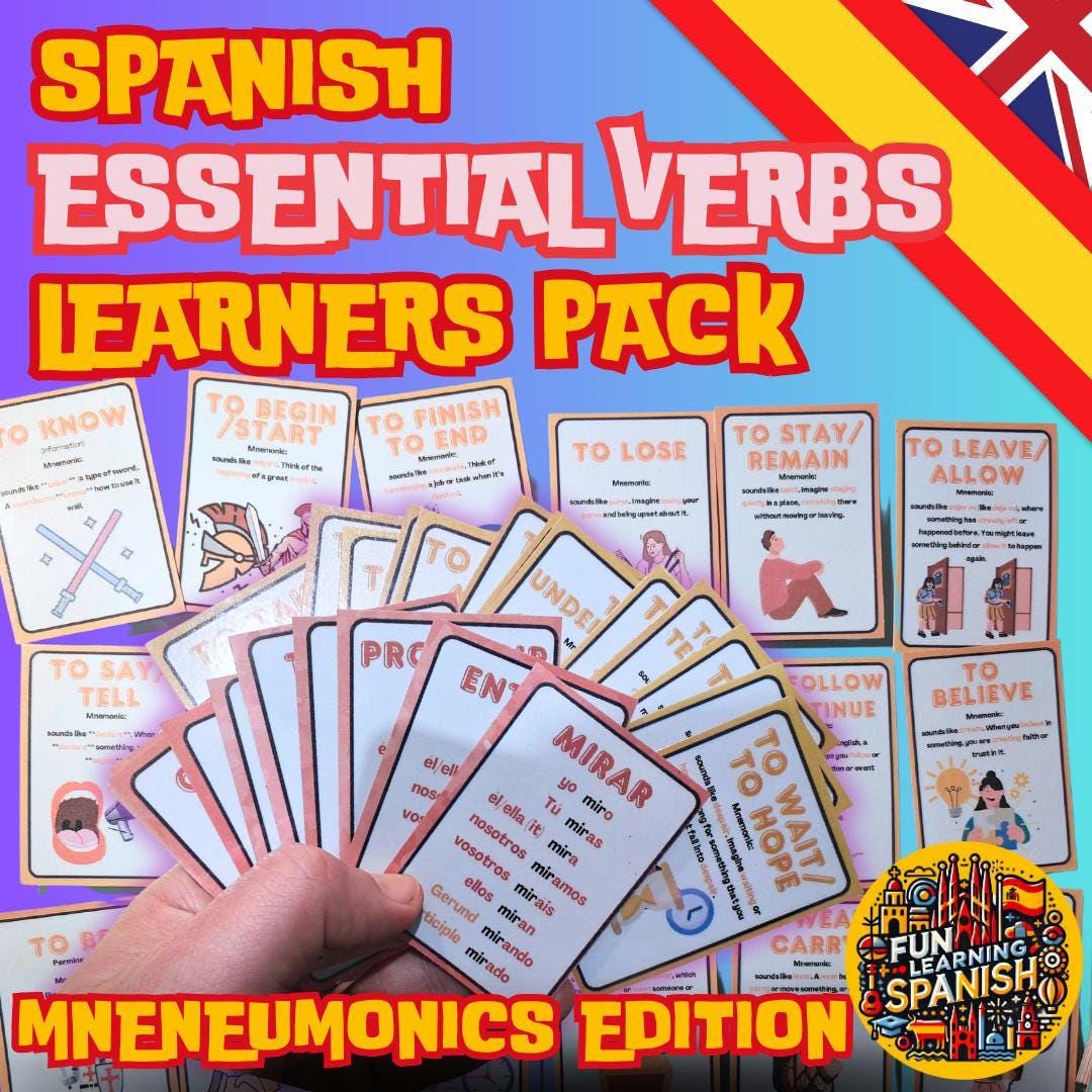 Spanish Verbs Conjugations Physical Pack, Memory Tricks Top 48 Most ...