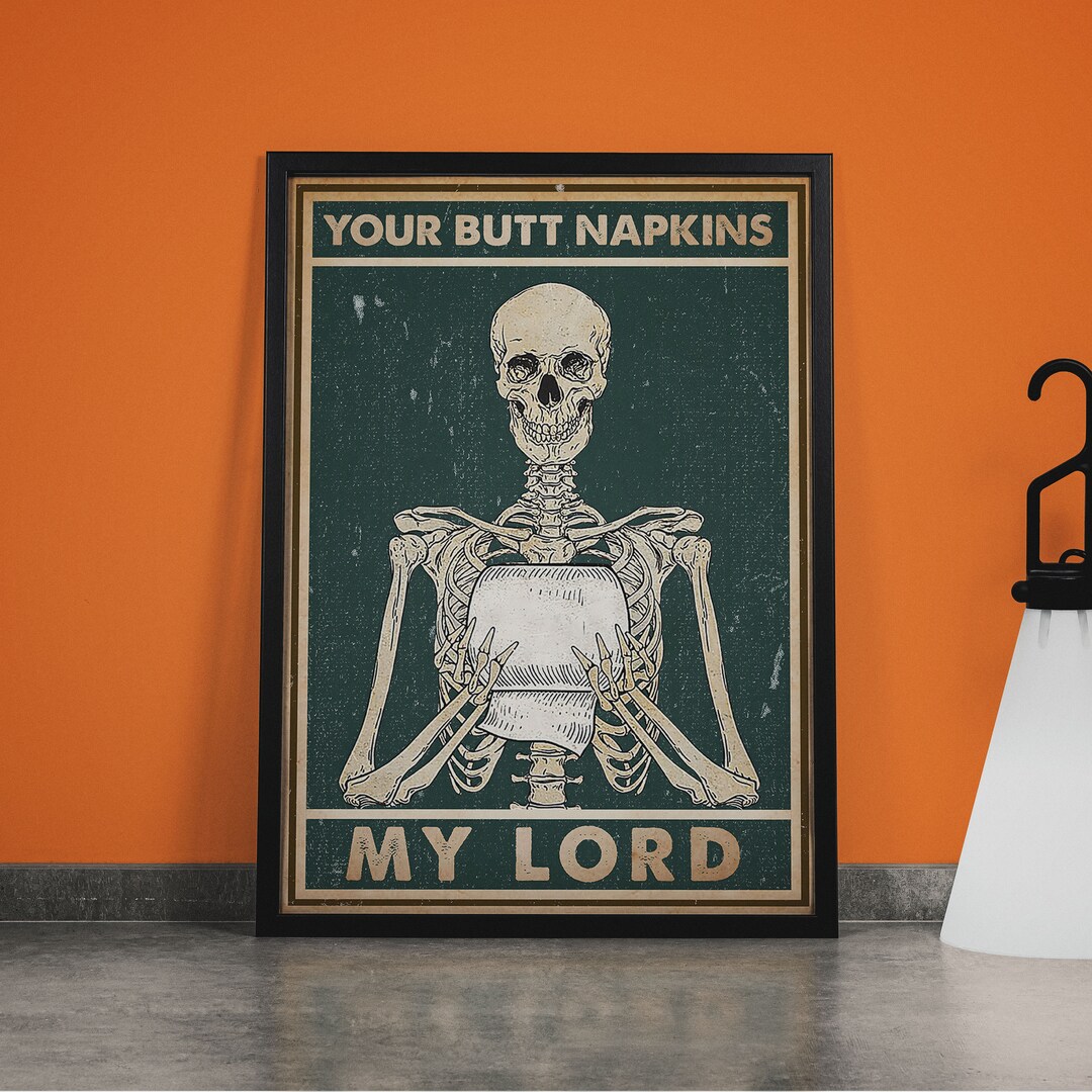 Skeleton Bathroom Art Funny Wall Art Print Bathroom Decor Maximalist ...