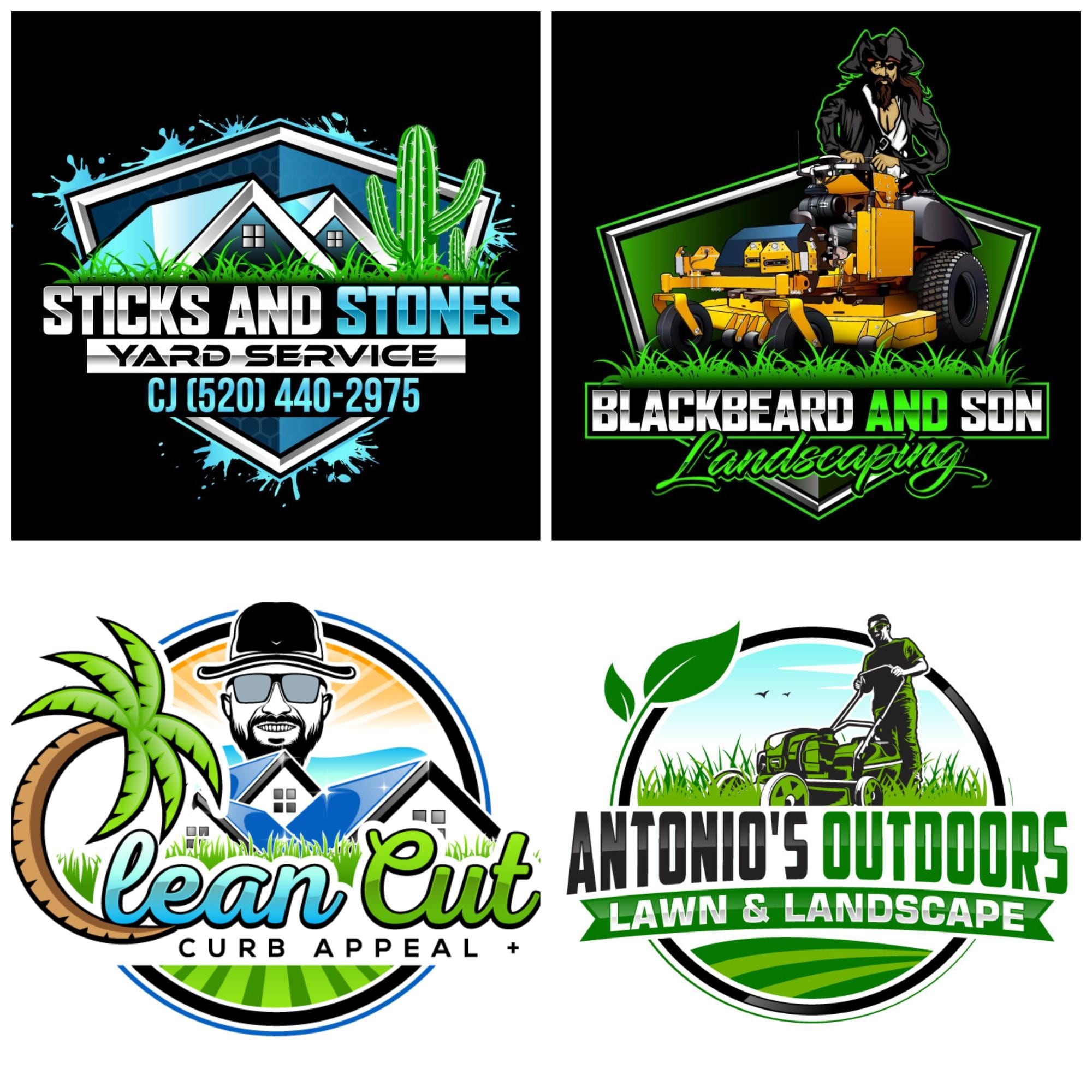 Custom Landscaping Logo Design Home Lawn Care Logo Gardener Logo Farms ...
